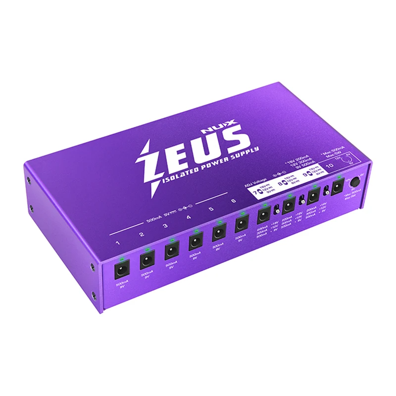 NUX Zeus Power Supply 10 Port Isolated Power Supply With Cables ...